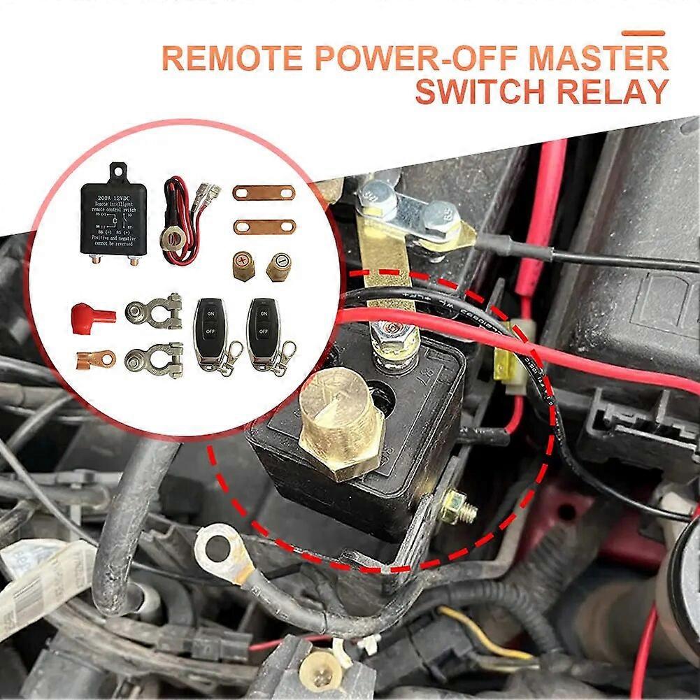DC 12V Car Battery Relay 200A Power-off Master Relay with Negative ...