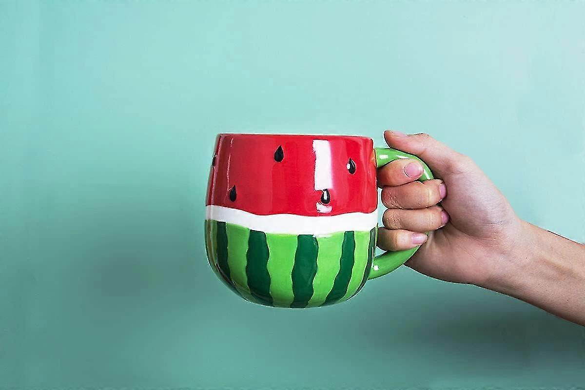 Ceramics Pineapple/watermelon Fruit Shape Coffe Mug Teacup Oatmeal Cup ...