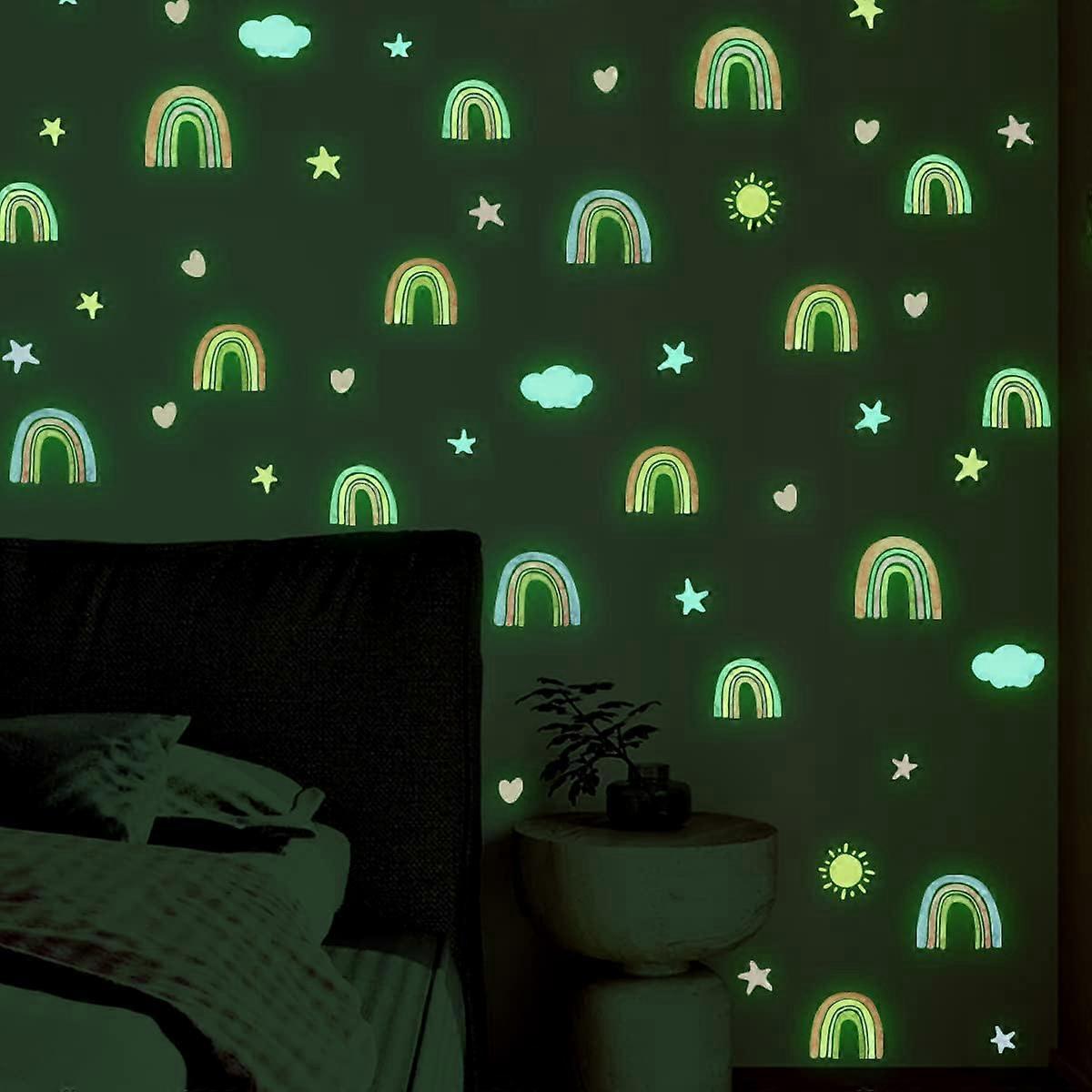 Rainbow Stickers Luminous Rainbow Wall Stickers Colorful Rainbow Wall ...