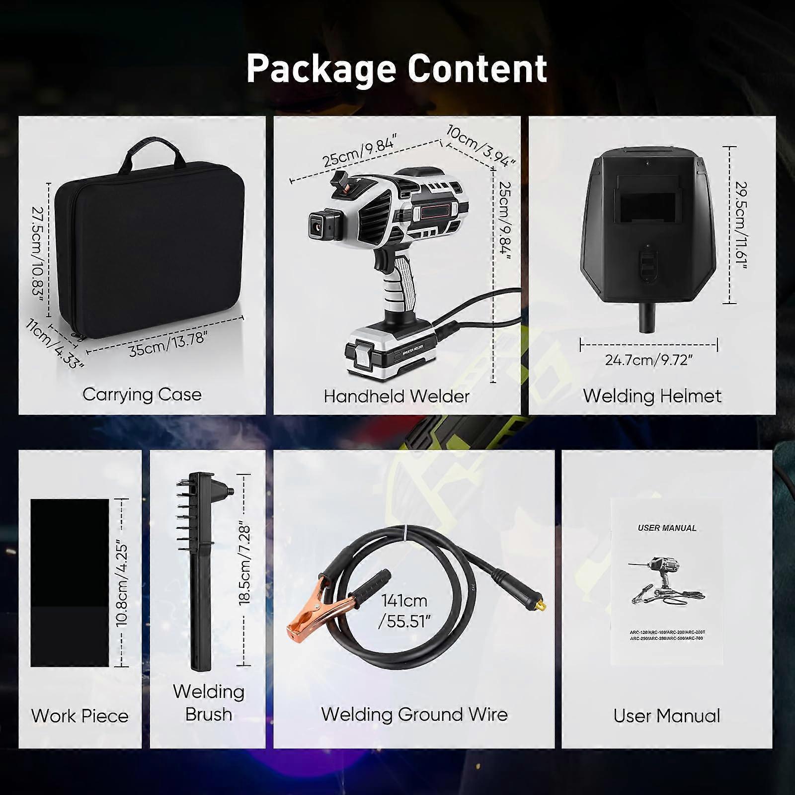 220V Electric Welder Hand Held Welding Machine Kit 3000W Digital Arc ...