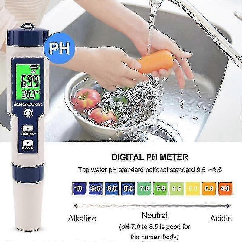 Pool Salt Tester, Digital Salinity Meter, High Accuracy 5 In 1 Salinity ...