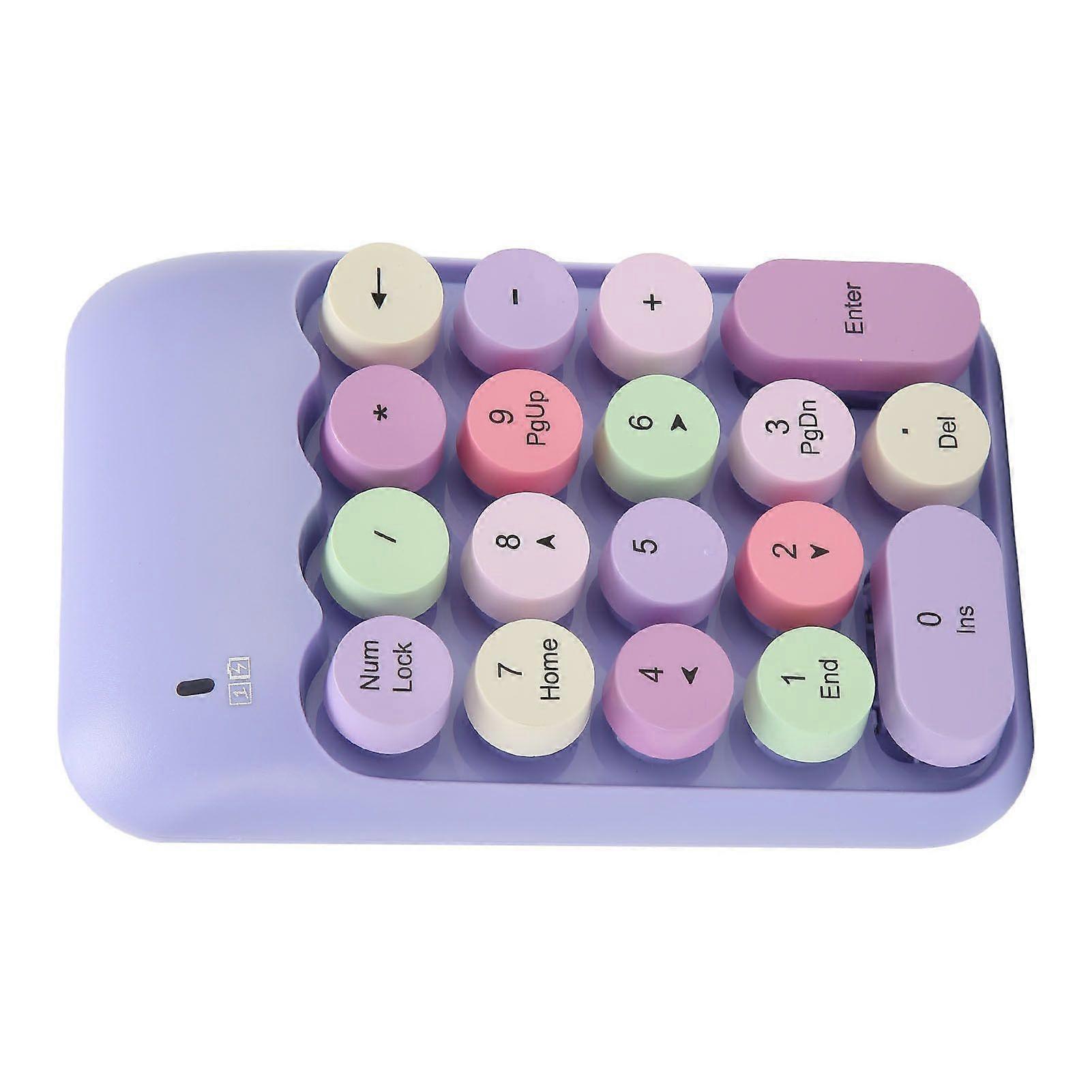 2.4GHz Wireless Numeric Keypad 18 Keys Retro Color Round Keycaps Mini ...
