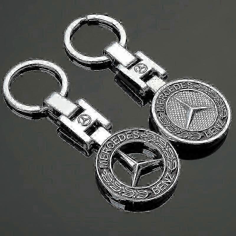2 Pack 3d Car Logo Keychain Metal Chrome Car Keyring Replacement ...
