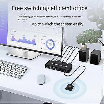 DVI KVM Switch 2-In-1 4K Two Computers Shared USB Keyboard Mouse Print ...