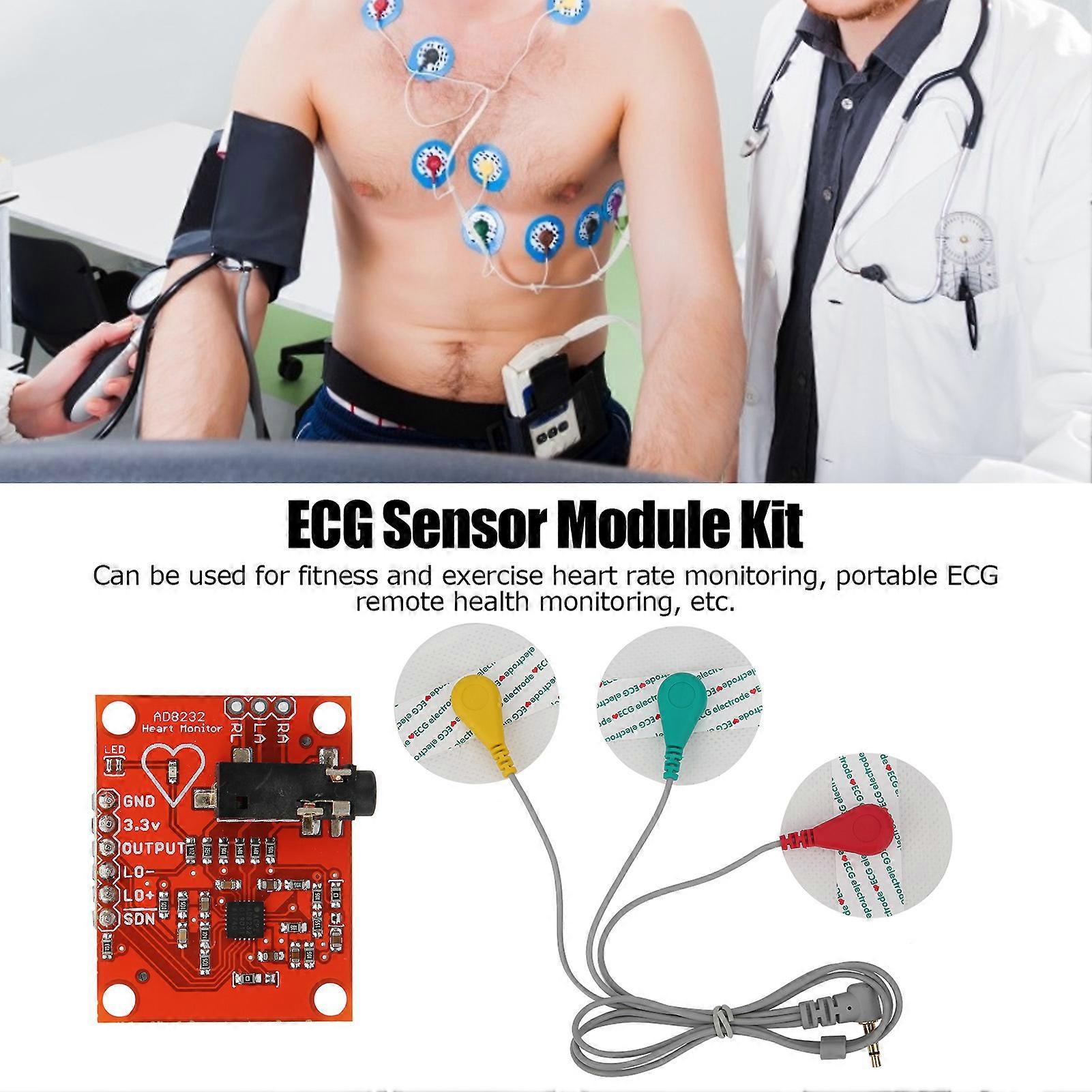Ad8232 Module Ecg Sensor Kit Heart Rate Monitor Measurement With