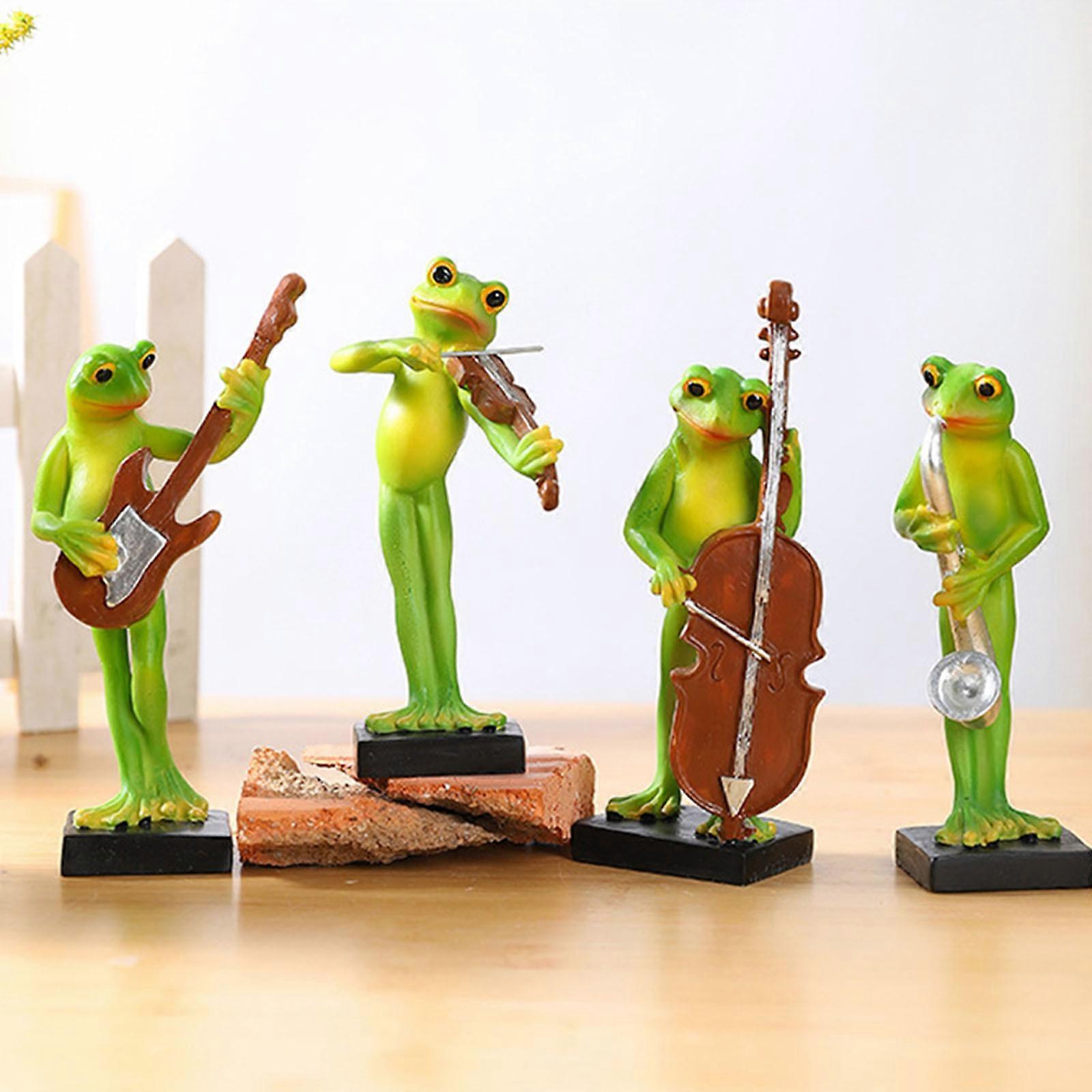 Artistic Frogs Resins Ornament Figurine Cartoon Musician Animal ...