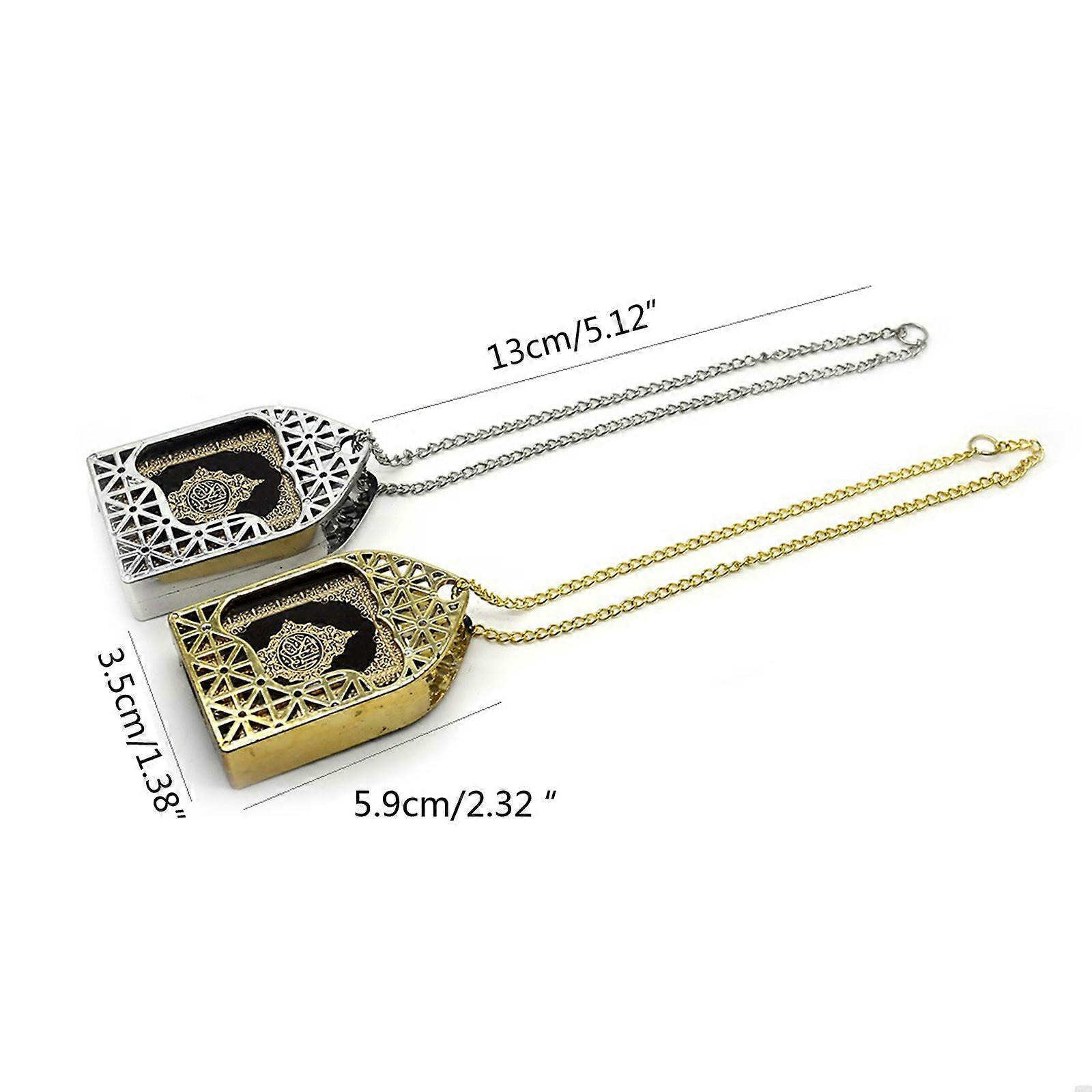 Gold/Silver Plated Quran Pendant Ornament Exquisite Islamic Book Charm ...