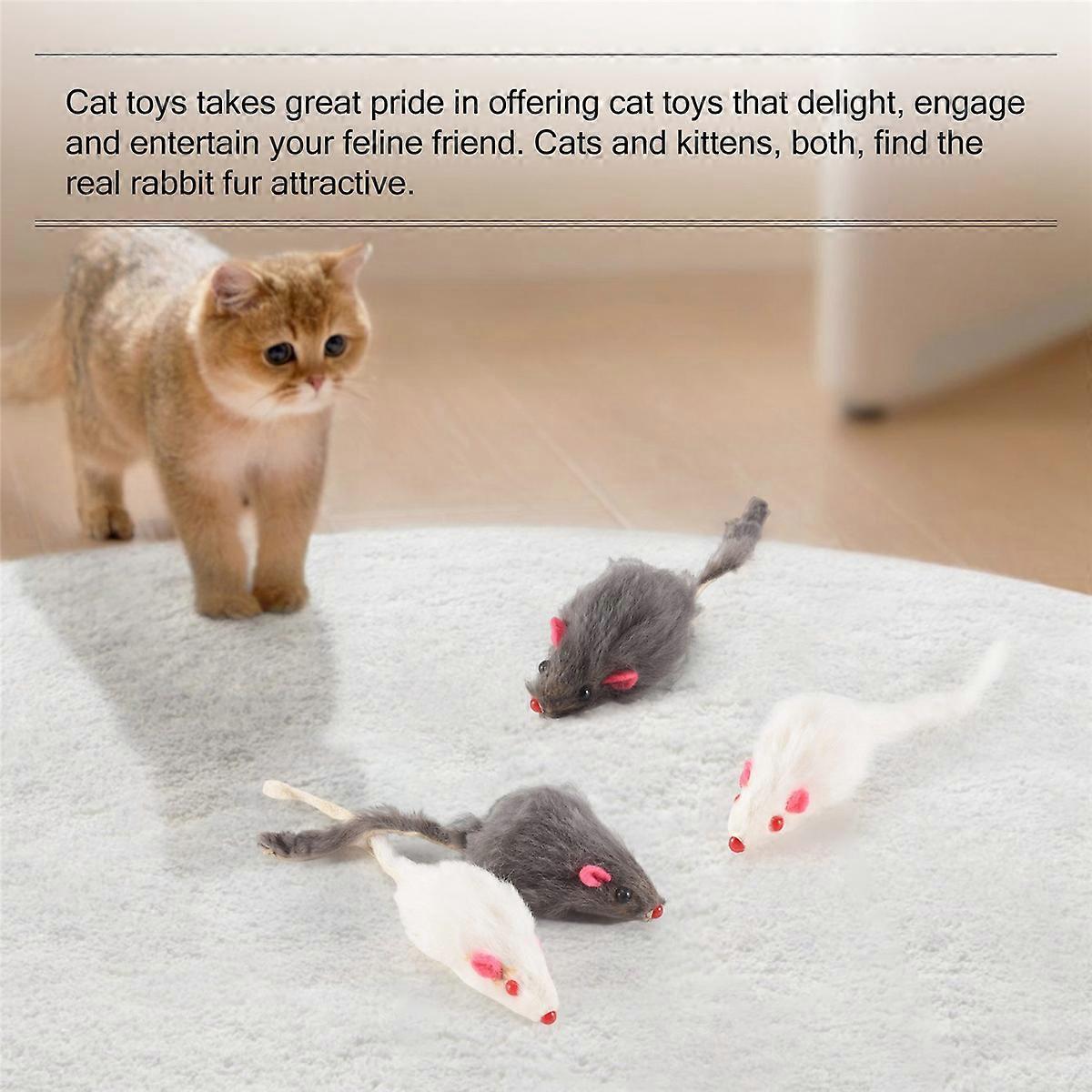 Real Rabbit Fur Mice Cat Toys Pet Toy Children'S Toys 12-Pack | Fruugo UK
