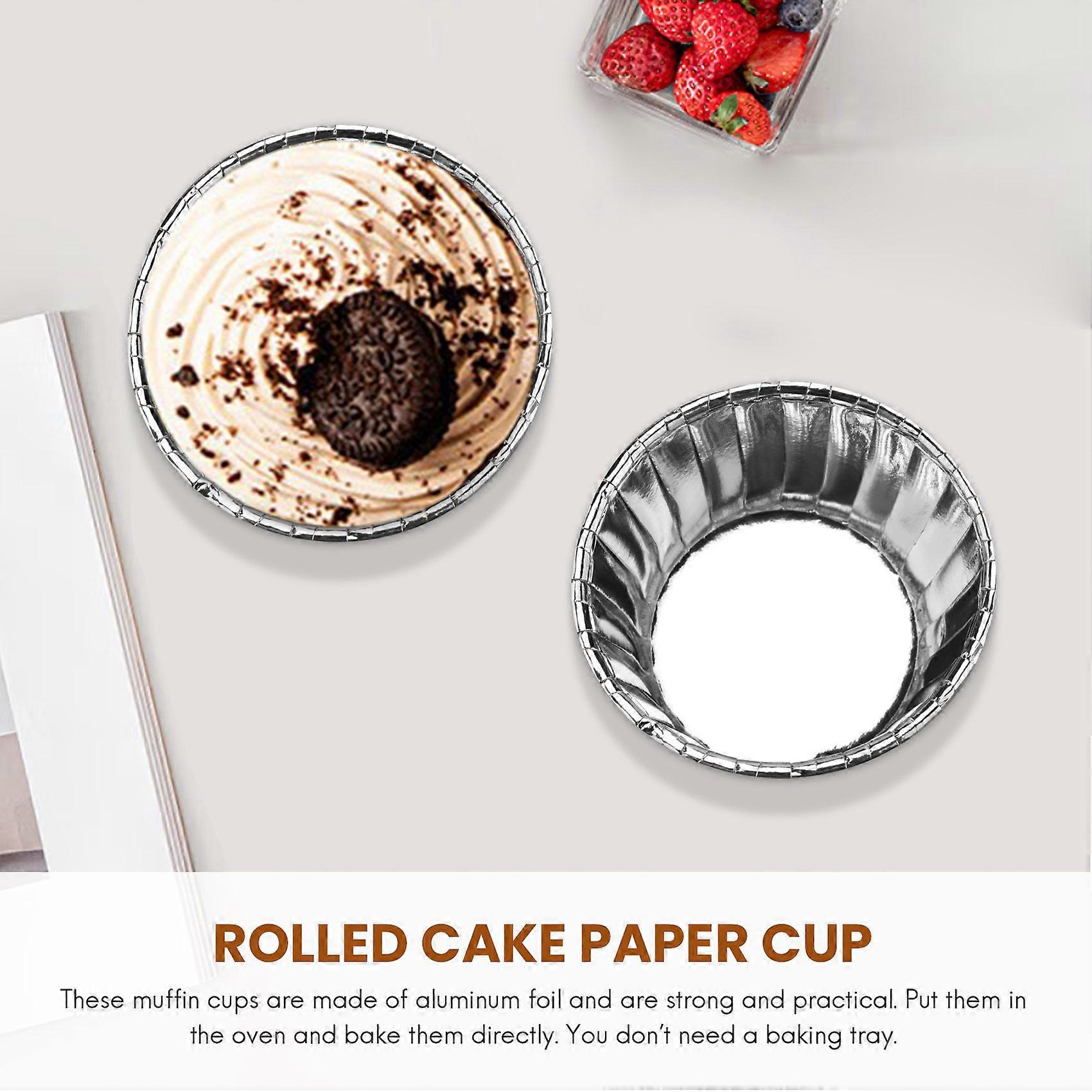 50Pcs Aluminum Foil Cupcake Cups Muffin Liners Baking Cups Aluminum ...