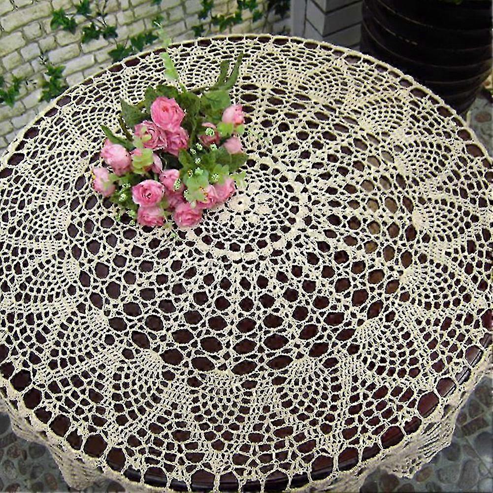 Elegant Crochet Table Cover - Round Cotton Lace for Dining Table ...