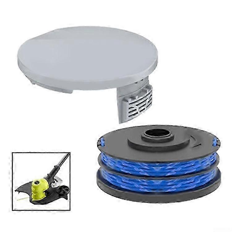 2 RAC122 Spool Caps + 6 RAC123 Spools Compatible with Ryobi RLT6030 ...