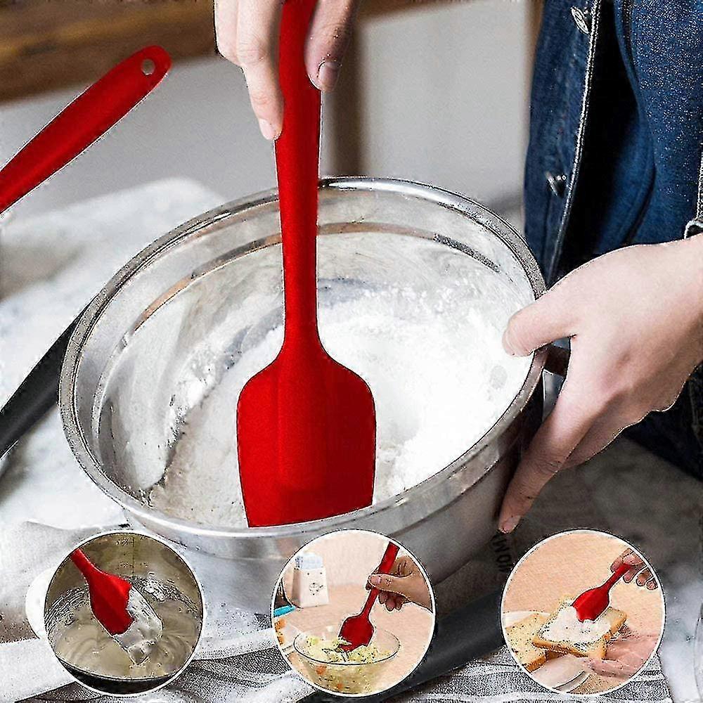 Silicone Squeegee Set Green 6 Piece Non-stick Rubber With Stainless ...