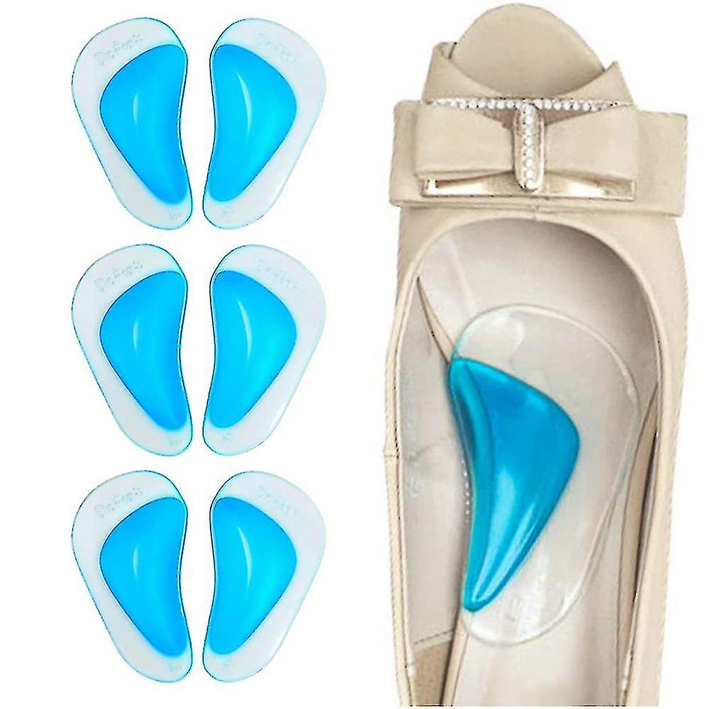 Plantar Fasciitis Arch Support Shoe Insoles 3 Pairs, Thicken Gel Arch ...