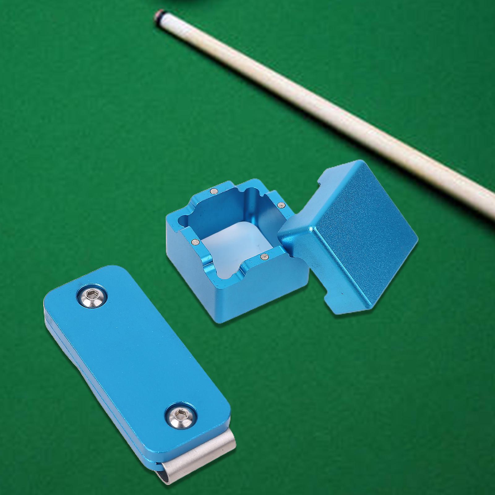 Aluminum Pocket Billiard Pool Cue Tip Chalk Case Box With Fixed Clip ...