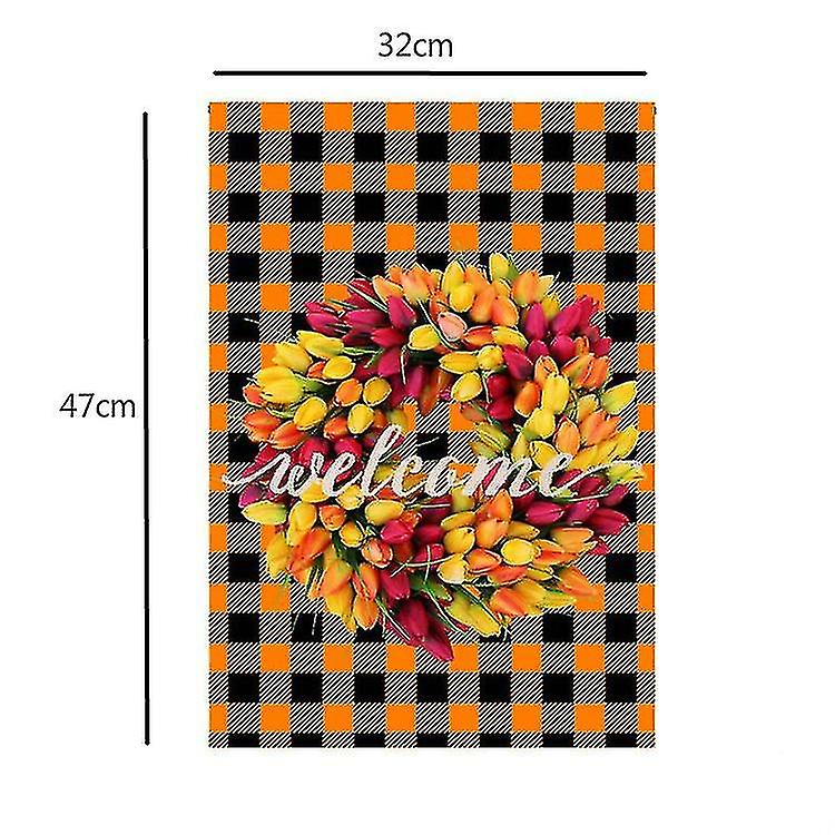 4 stk Hør have Flag Garland Gitter Julemønster Udendørs dekoration ...