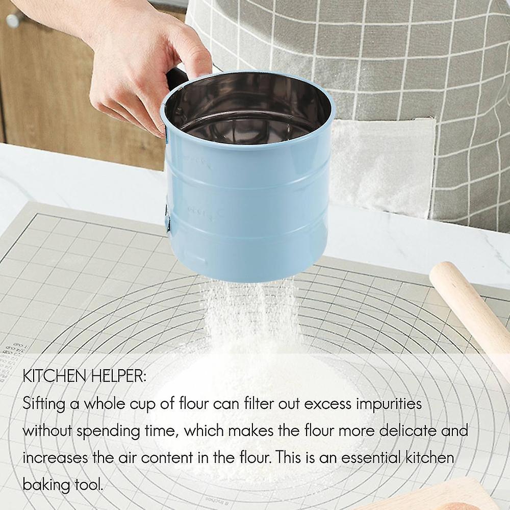 Flour Sifter For Baking,with 24 Fine Mesh Stainless Steel Screen Baking ...