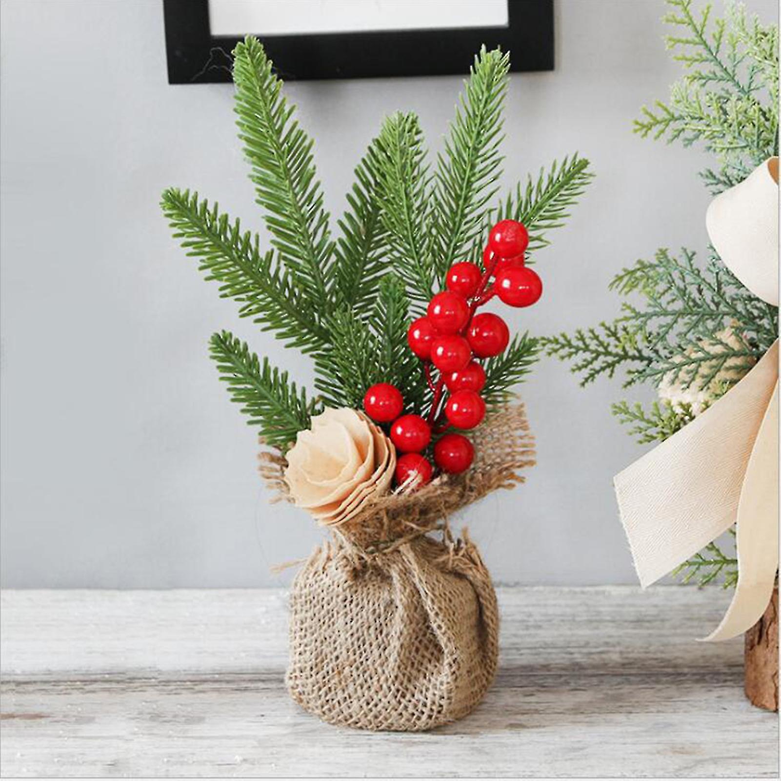 Mini Christmas Tree Vivid Decorations Portable 25cm Artificial ...