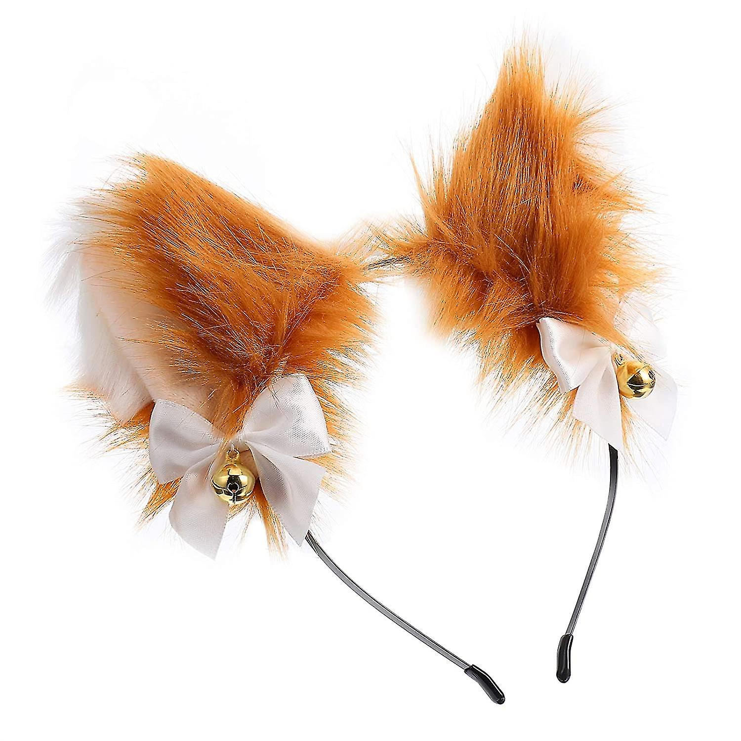 Fox Ears Headband Plush Anime Animal Headband Cosplay Fur Cat Ears ...