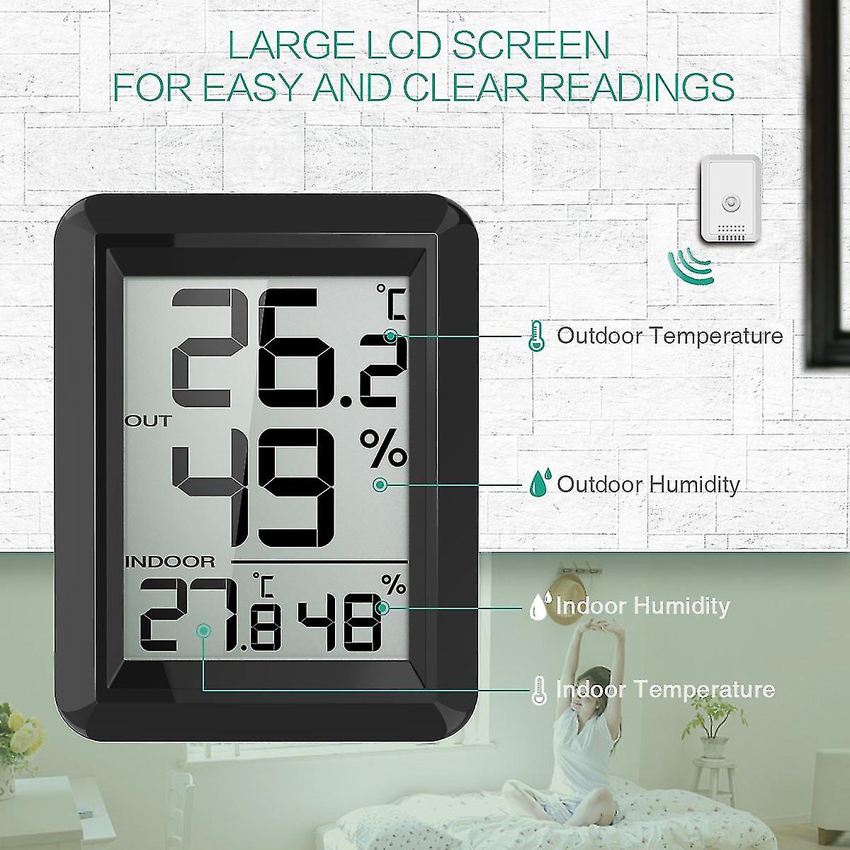Oria Digital Indoor/outdoor Humidity Meter Temperature Mon With ...