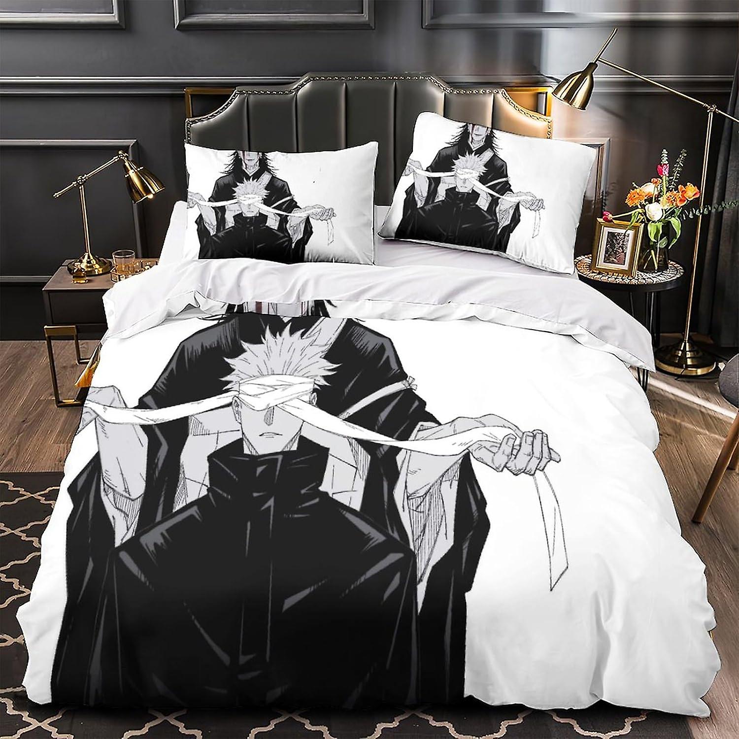 Anime Satoru Gojo Bedding Set 3D Jujutsu Kaisen Duvet Cover Set, Soft ...