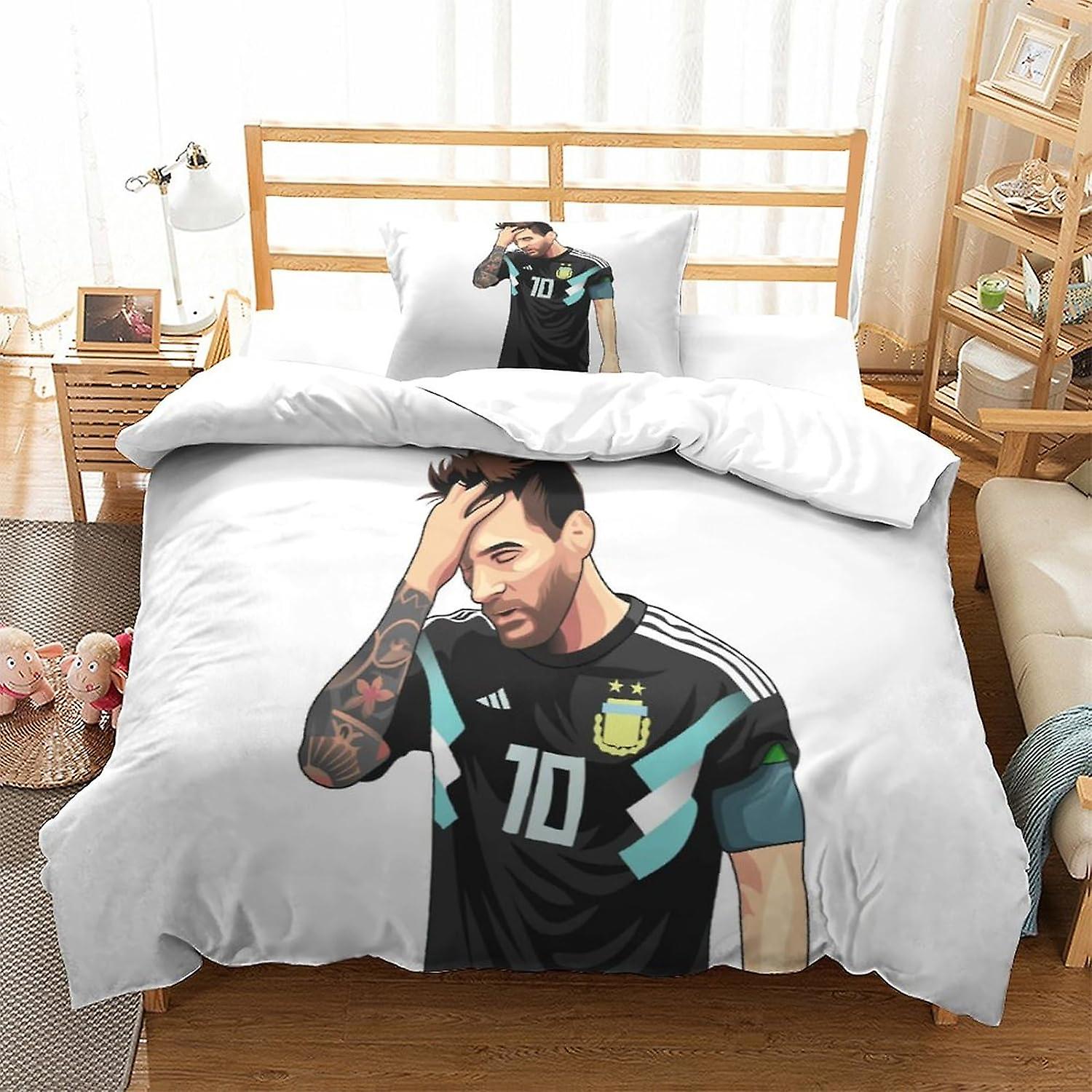 PGtaa Lionel Messi Bedding Sets Duvet Cover Football Star Bed Set ...