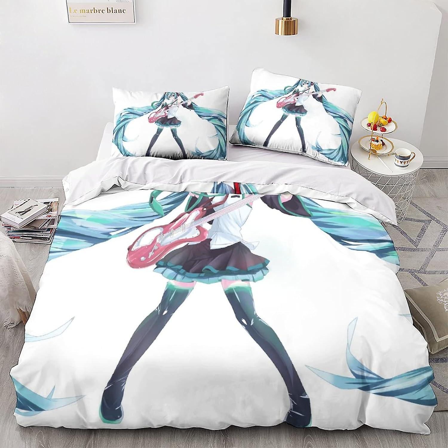 ALXFFBN Hatsune Miku Duvet Cover Anime Characters Duvet Set 3 Piece ...