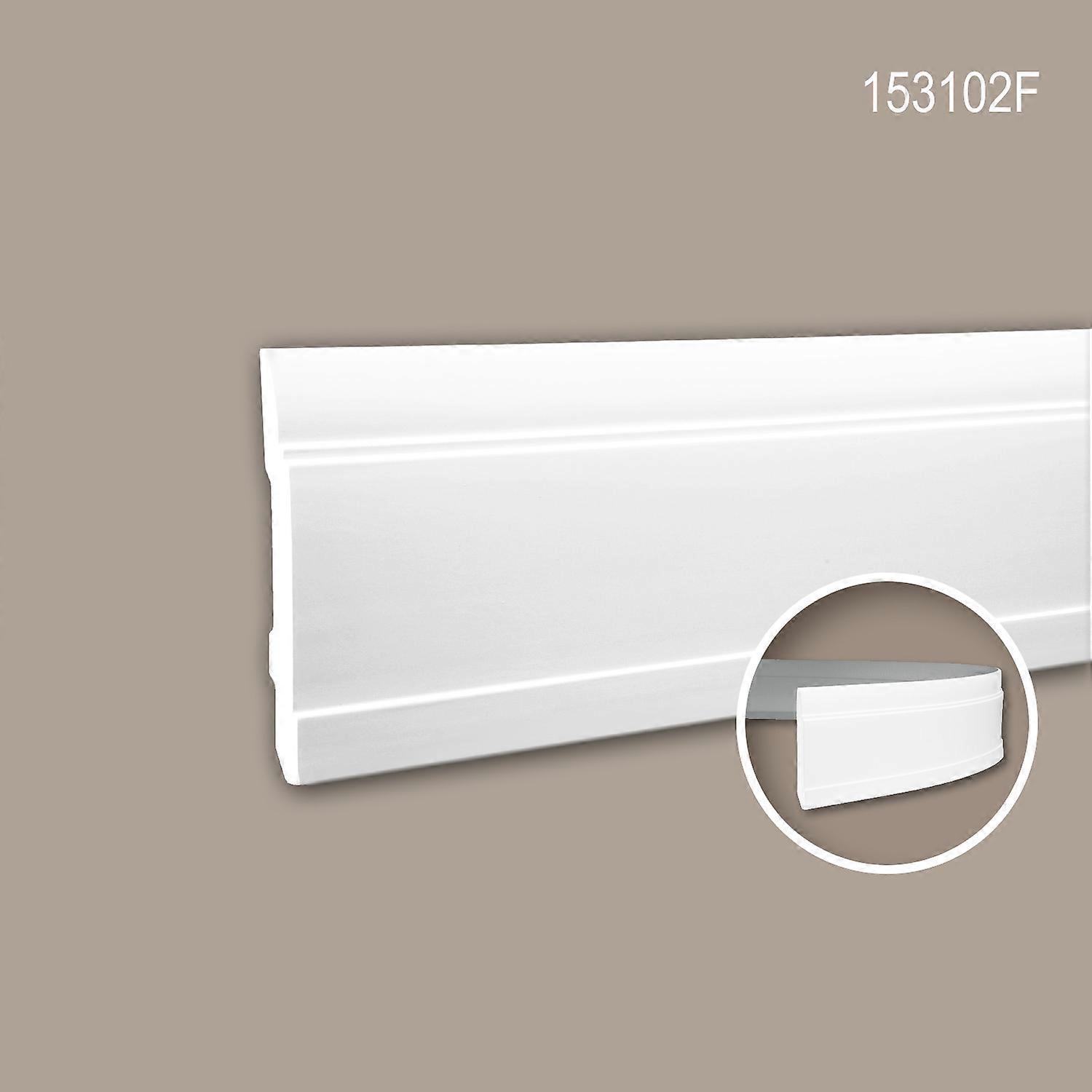 Profhome Decor 1 x Skirting 153102F Profhome white Polyurethane pre ...