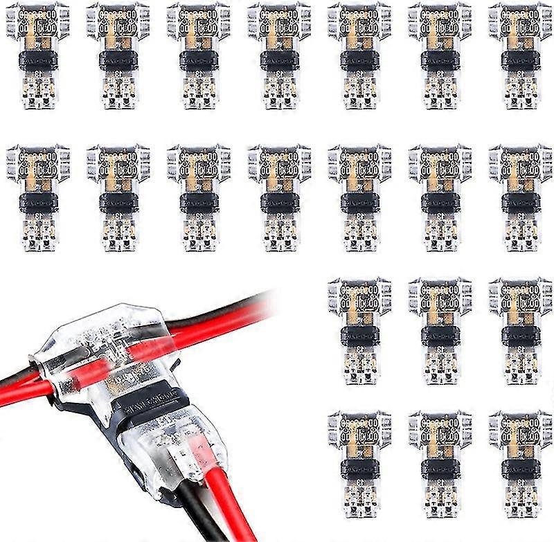 20pcs T-connector 2 Pin Quick Connector For Electrical Wire 20/22 Awg ...