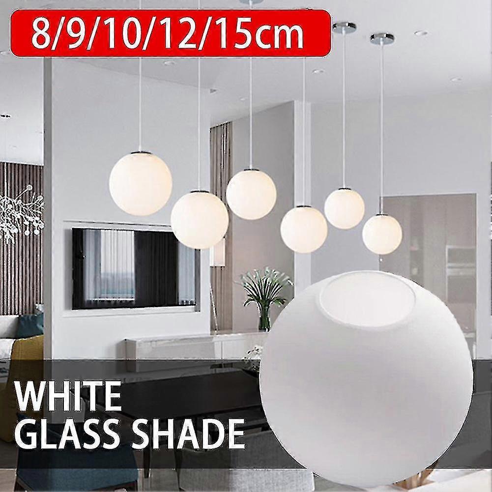 Matte White Globe Glass Lamp Shade Replacement Round Light Cover Fix ...