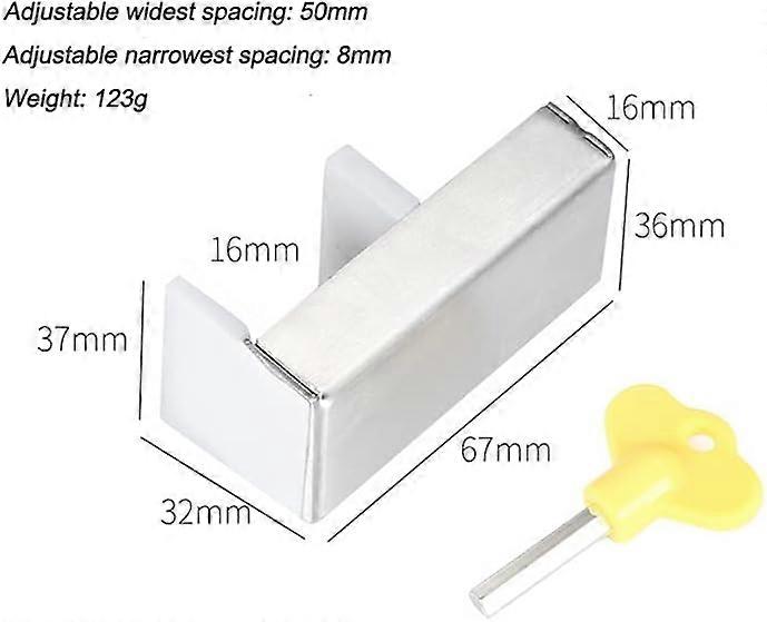 2 Packs Sliding Window Wedge Lock with Key Limiter Adjustable Sliding ...