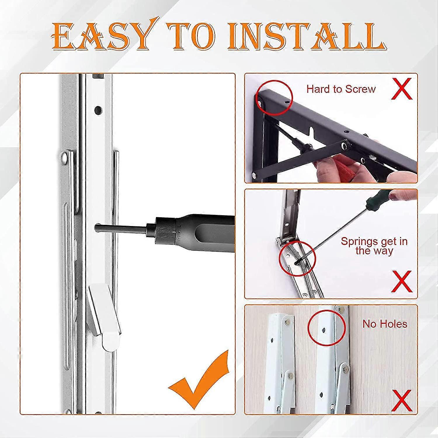 400mm Folding Bracket, Folding Shelf Brackets Max Load 150kg, Stainless ...