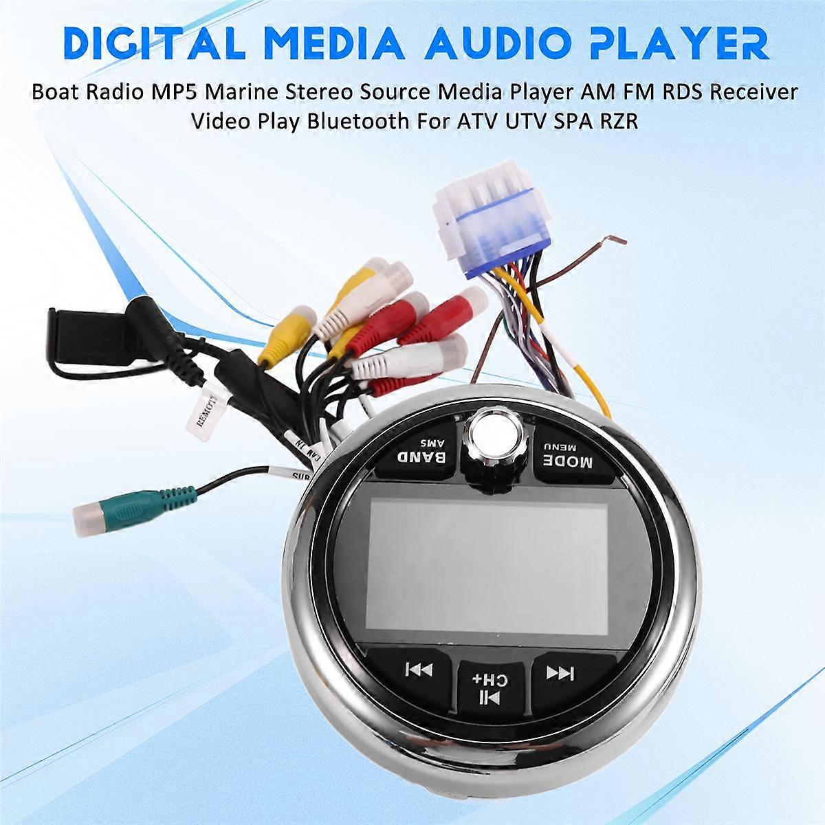 Boat Radio MP5 Marine Stereo Source Media Player AM FM RDS Receiver ...