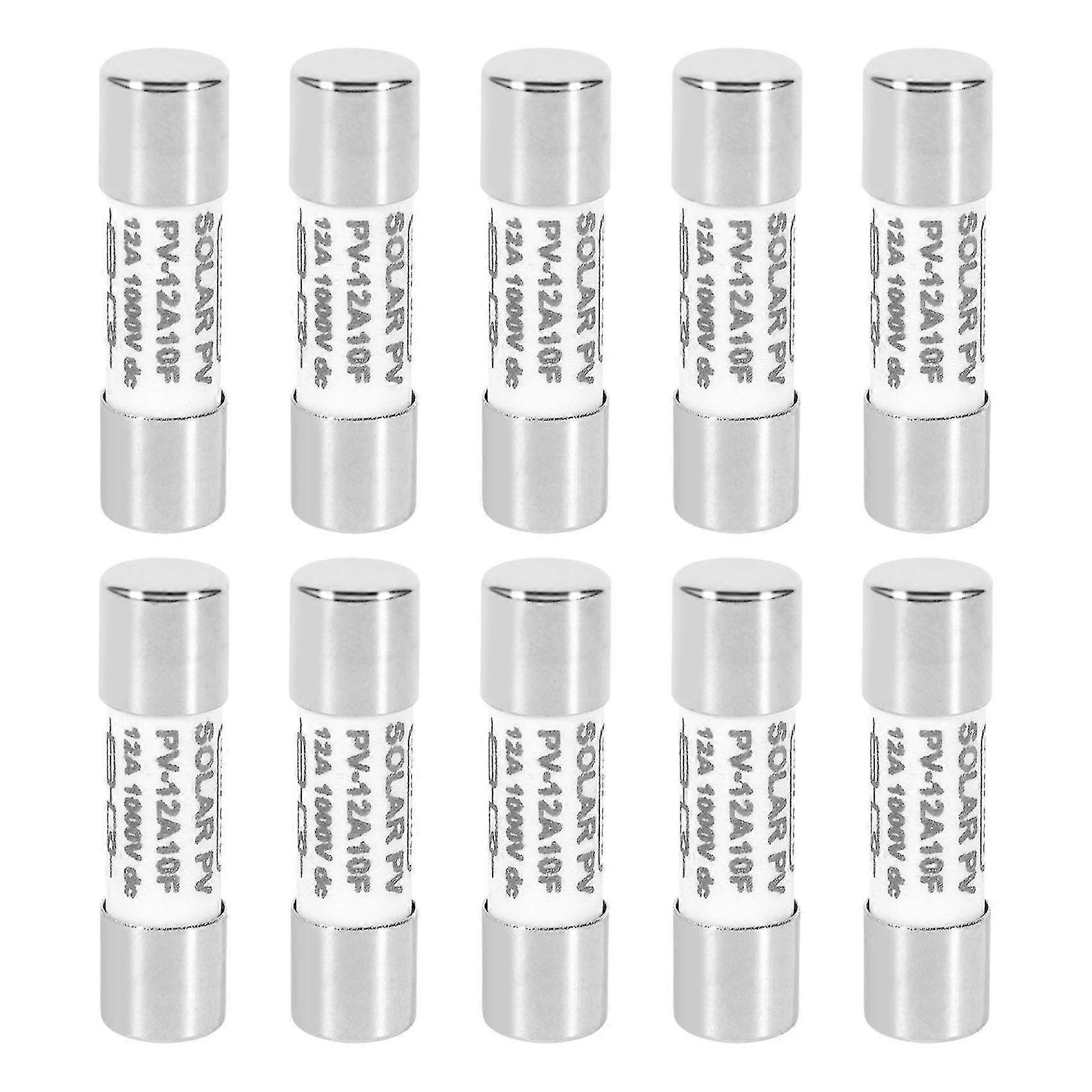 10 Pcs 1000 Vdc Fuse Solar Pv Explosion-proof Fuse Silver - 12a | Fruugo UK