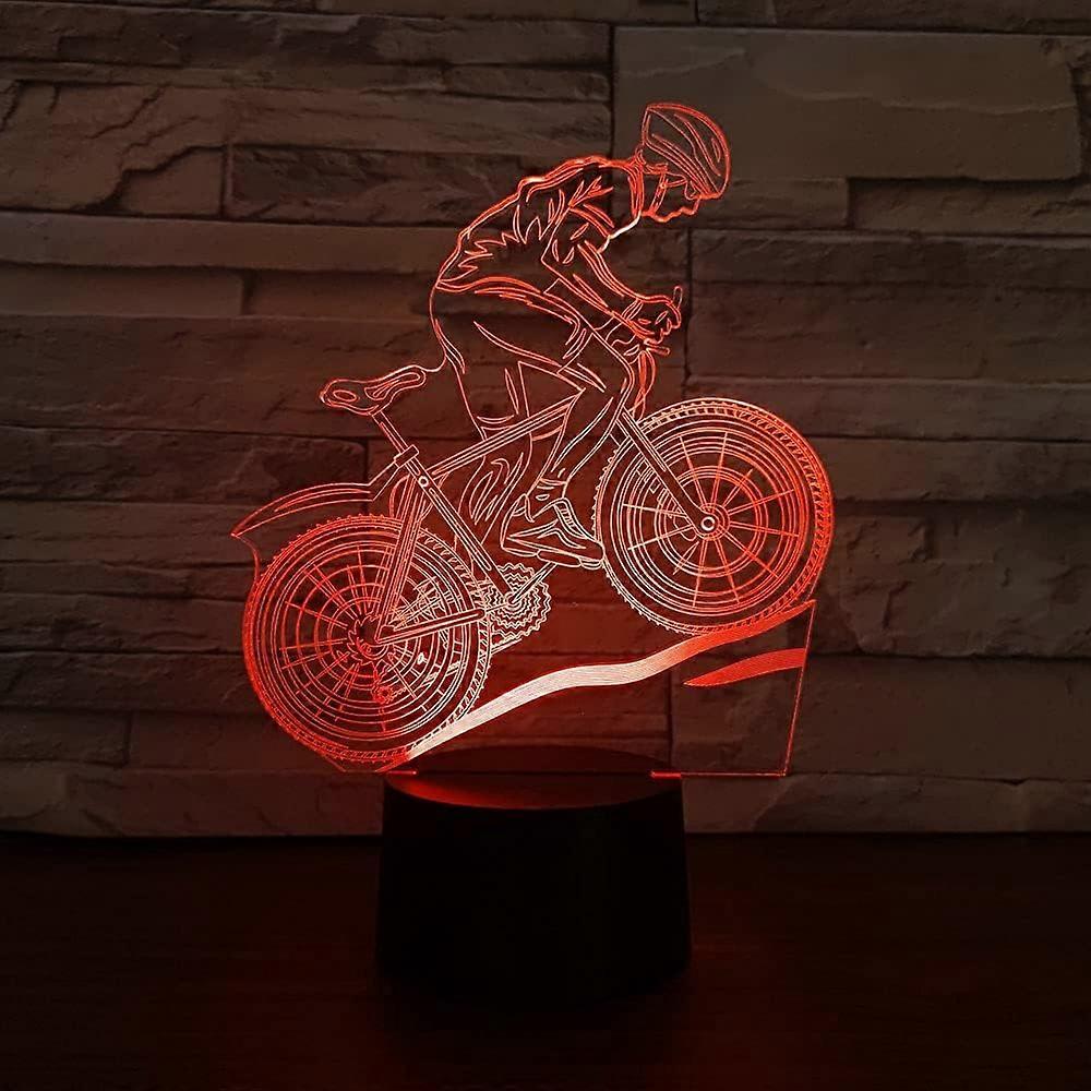 SBSG Mountain Bike Night Light,16 Colors Remote Control & Smart Touch Dimmable 3D Illusion ...