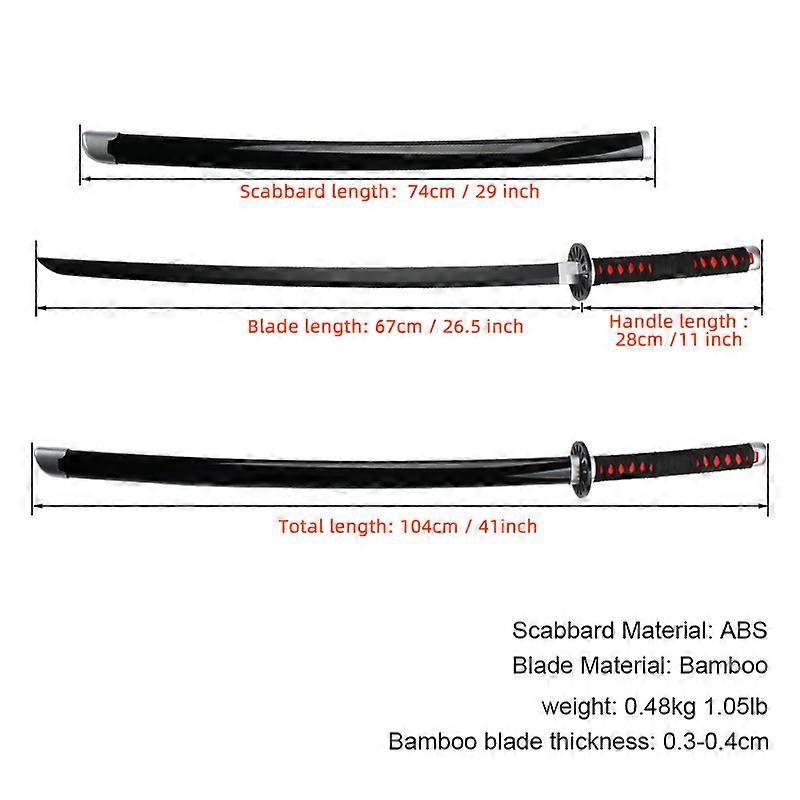 104cm Demon Slayer Sword 1:1 Nichirin Swords Bamboo Blade Kimetsu no ...