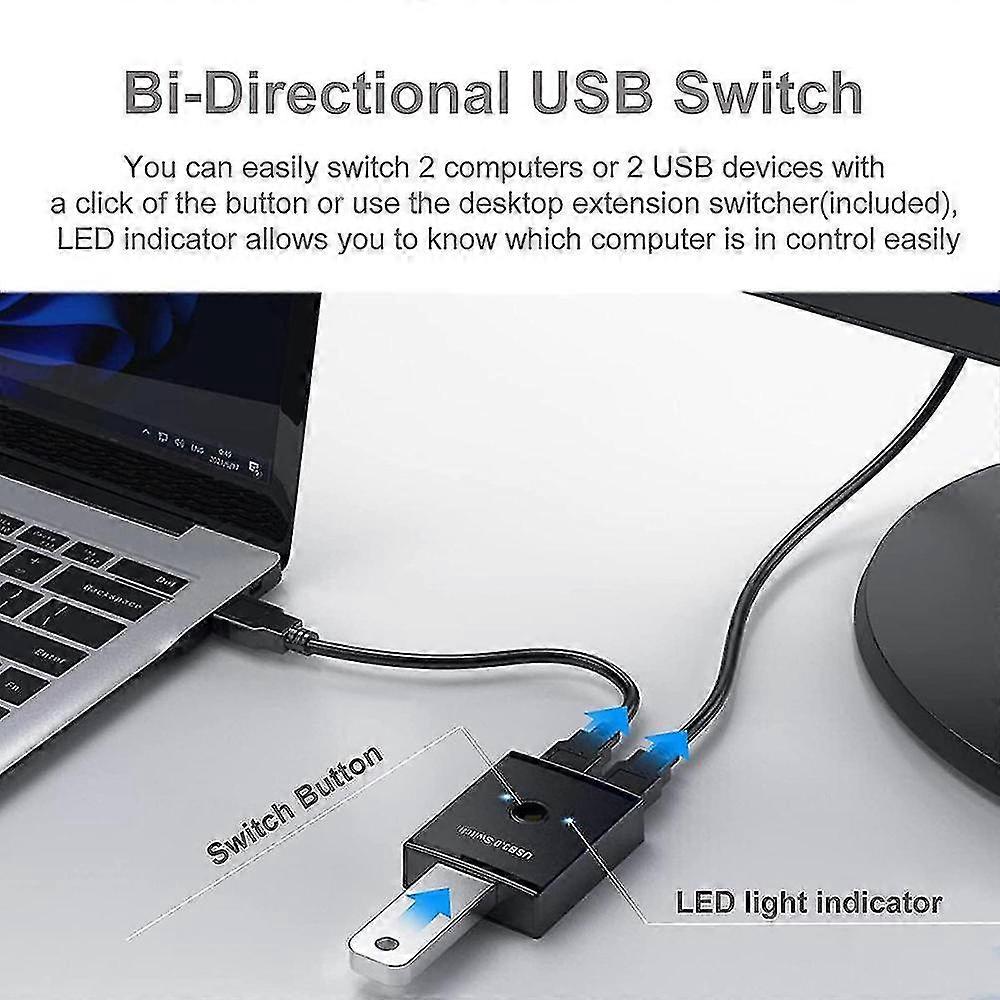 Usb 3.0 Switch Selector, Bi-directional 2 In 1 Out / 1 In 2 Out Usb Kvm Switcher | Fruugo UK