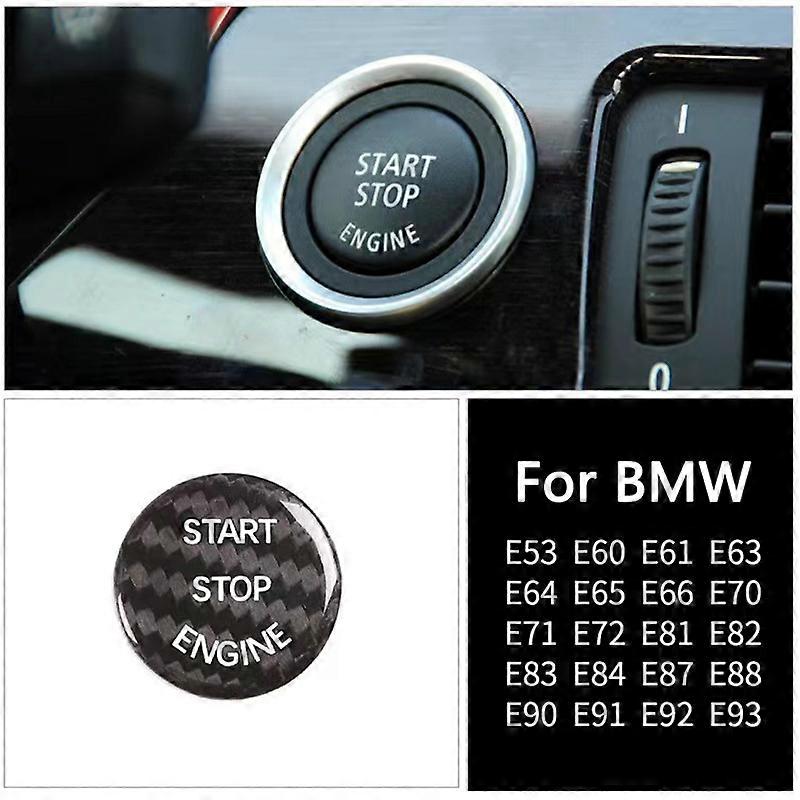 Carbon Fiber Start Stop Push Button Engine Ignition Switch Protective Sticker For BMW E46 E60 ...