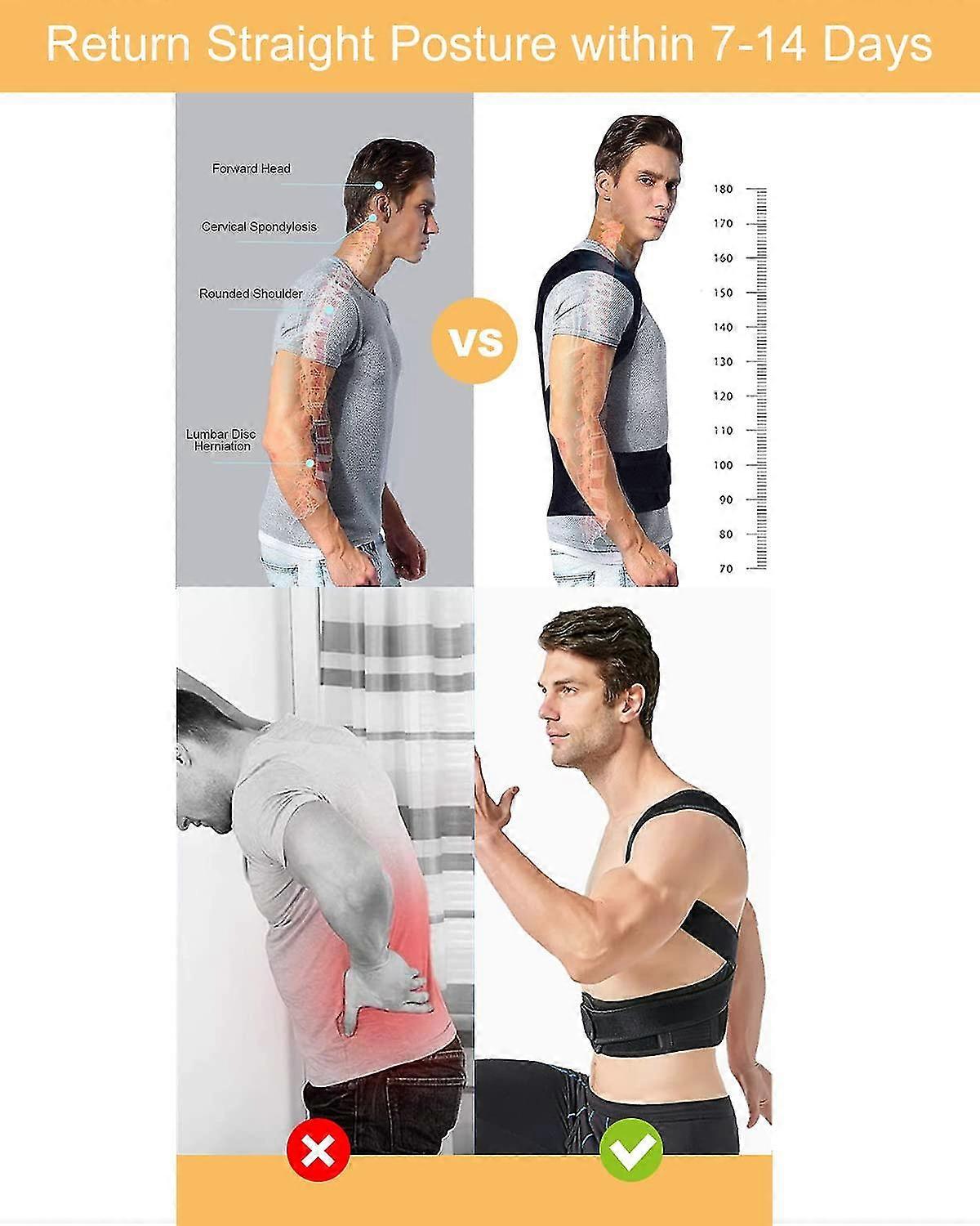 Back Brace Posture Corrector For Women And Men Back Lumbar Support Shoulder Posture Support For ...