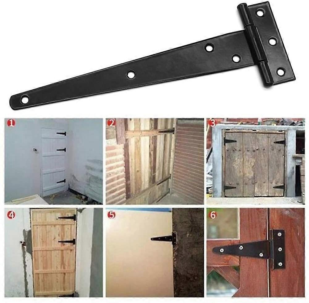 4Pieces T-Hinges 8 Inch Black Metal Door Hinges Heavy Duty Hinges Barn ...