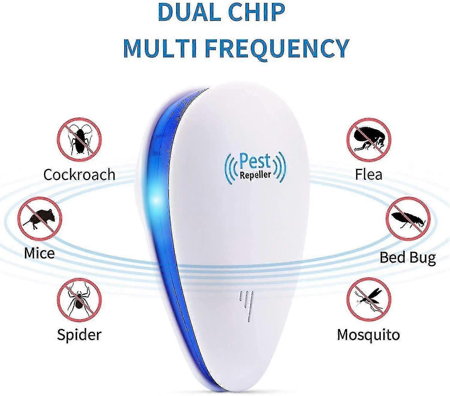 Ultrasonic Pest Repeller Indoor Electronic Repellent Plug In Pest ...