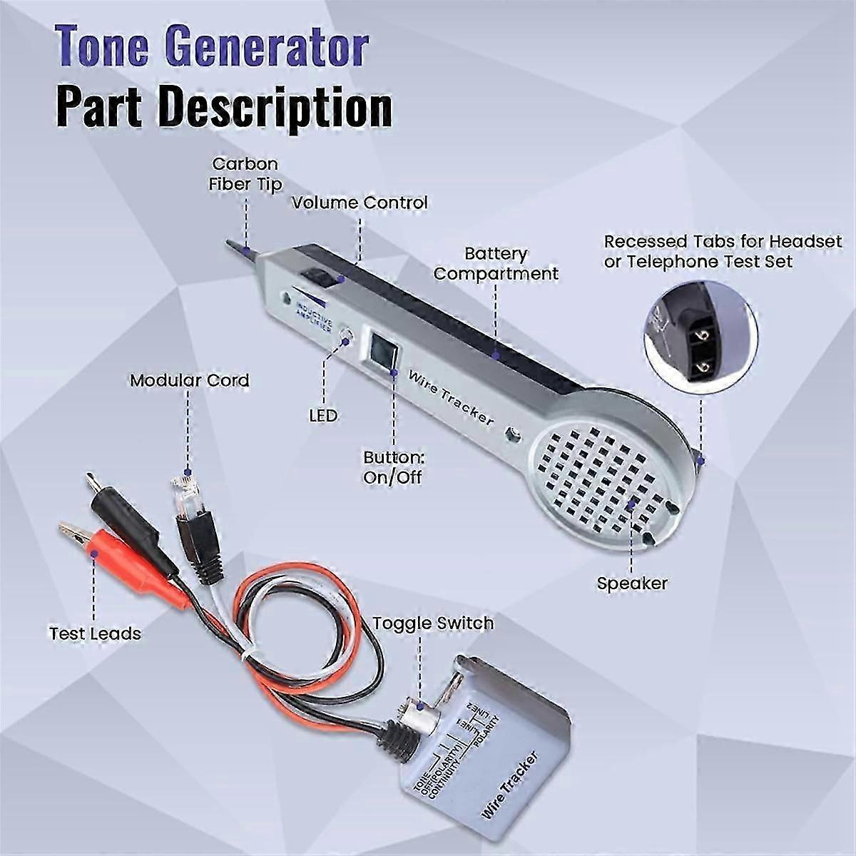 Tone Generator Kit, Wire Tracer Circuit Tester, Tone and Probe Kit ...