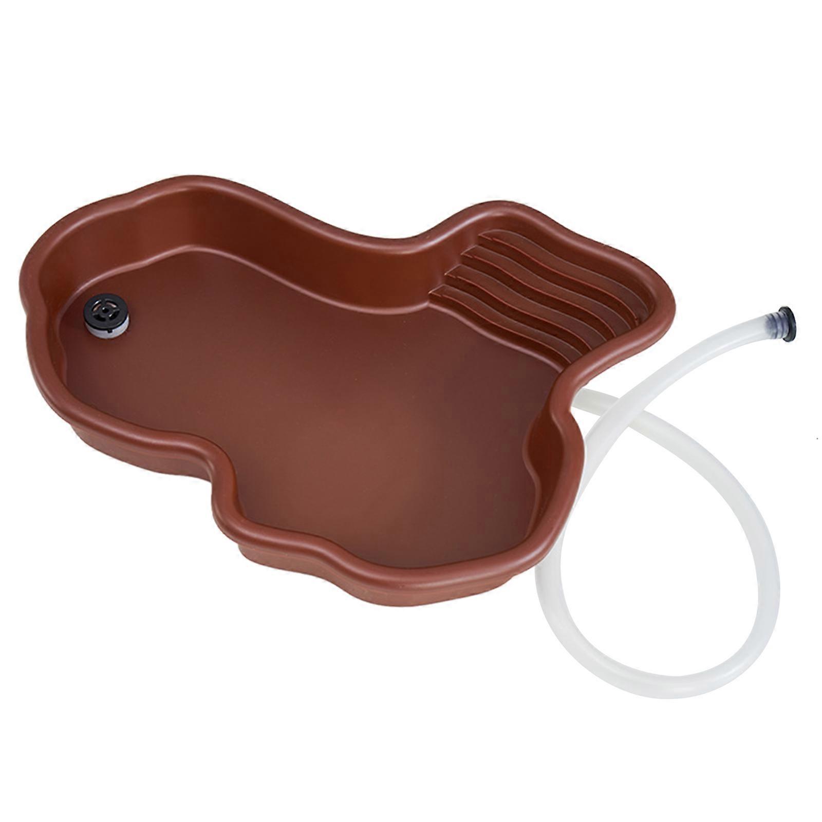 Reptiles Plastic Slope Turtle Bathing Bath Tub with Climbable Slope ...