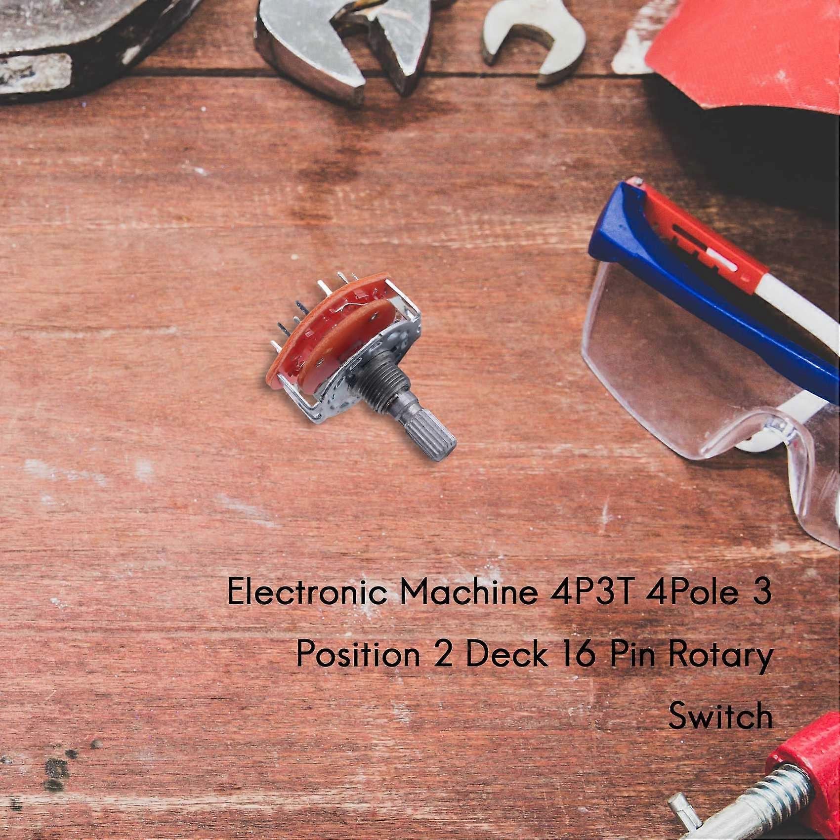 Electronic Machine 4P3T 4Pole 3 Position 2 Deck 16 Pin Rotary Switch ...