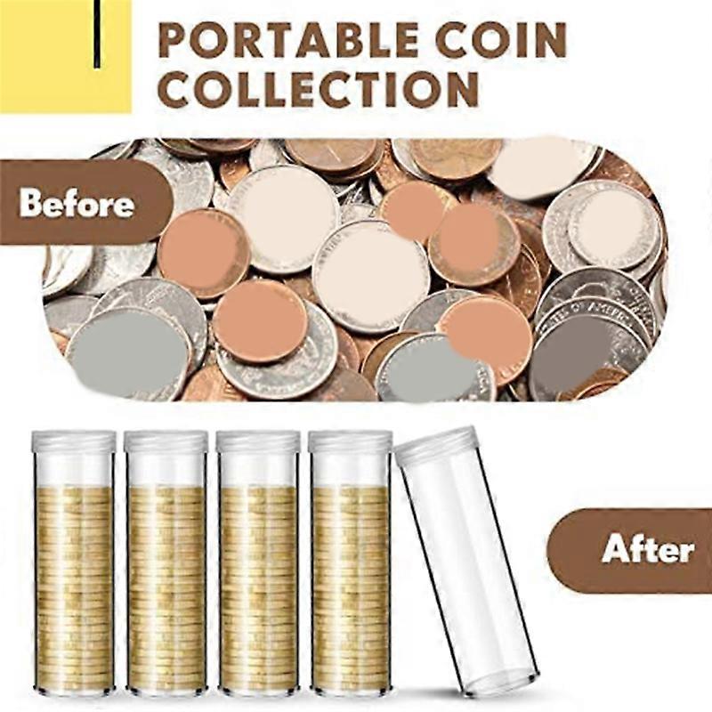 30Pieces Coin Storage Tube Penny Coin Tube Coin Organizer | Fruugo UK
