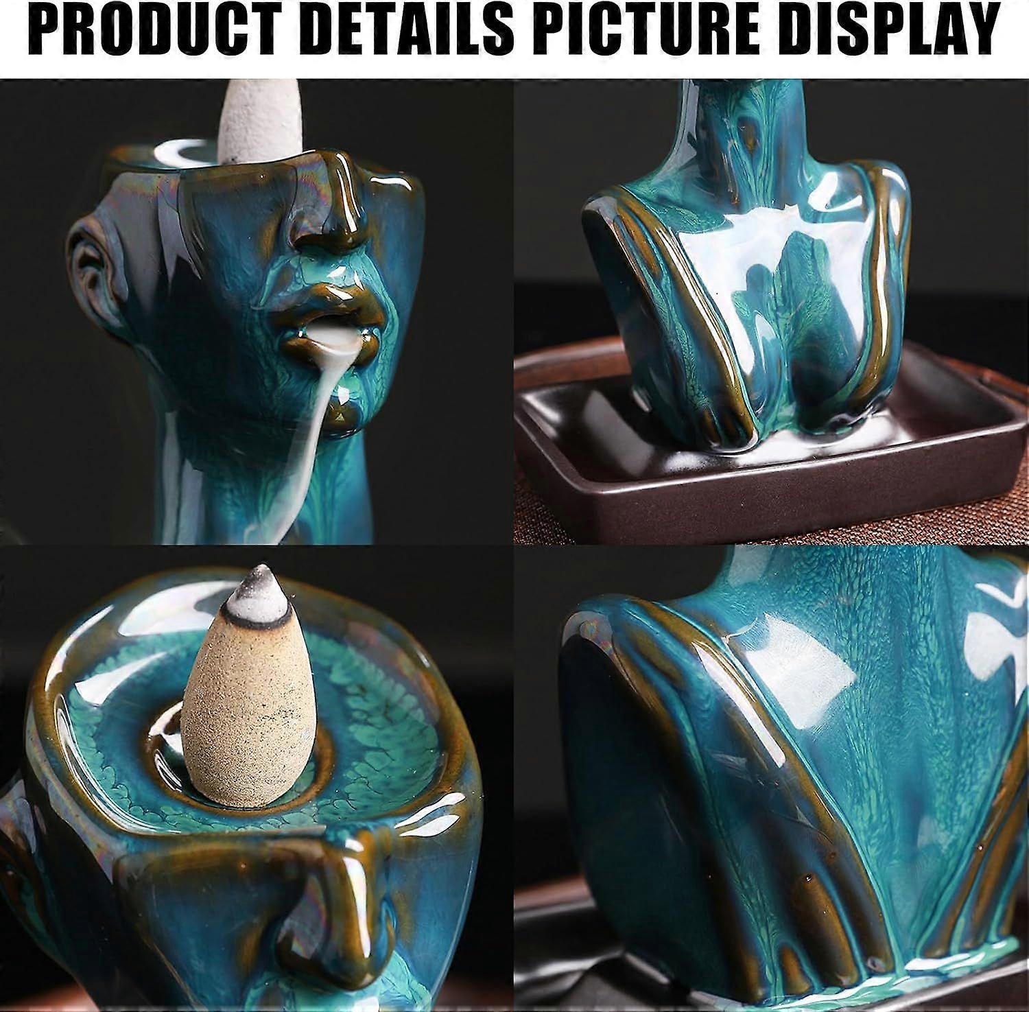 Statue Backflow Incense Holder Waterfall Burner, Bust Waterfall Incense ...