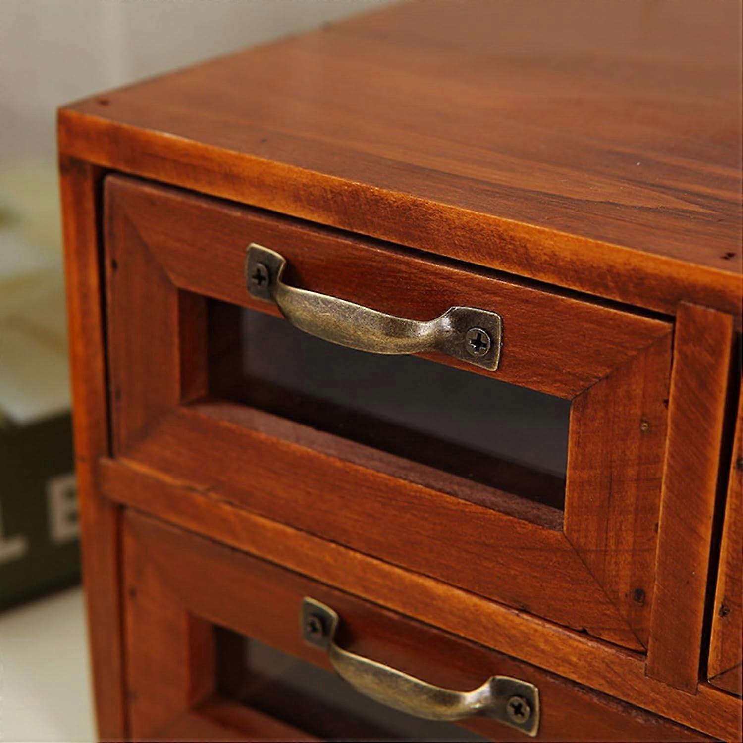 Solid Wood Desktop Organizer With Glass Panels - Classic Office Desk ...