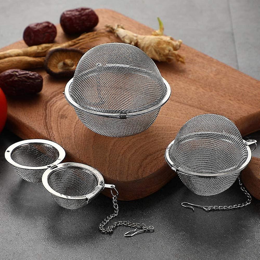 2pcs Stainless Steel Fine Mesh Seasoning Ball Kitchen Soup Spice Stew ...