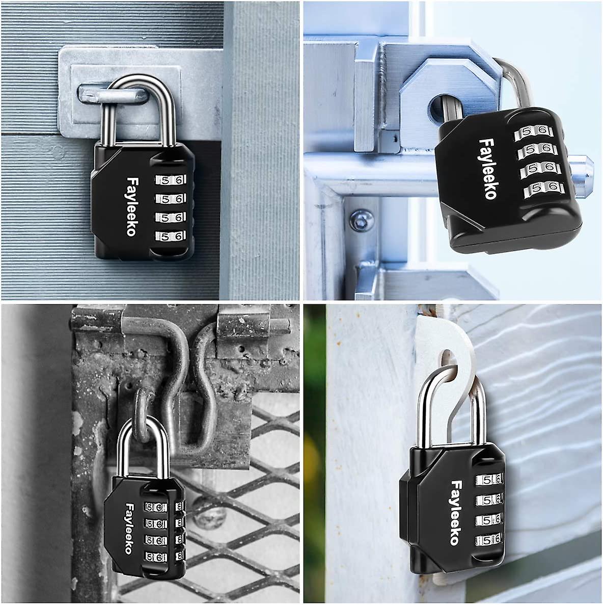 Combination Lock, 4 Digit Combination Padlock For School Gym Sports ...