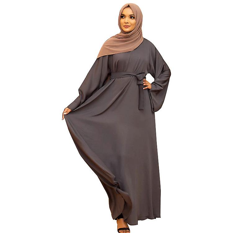 Ramadan Muslim Abaya Dress Women Hijab Dresses Jilbab Turkey Islamic Vestido Lace-up Robe Kimono ...