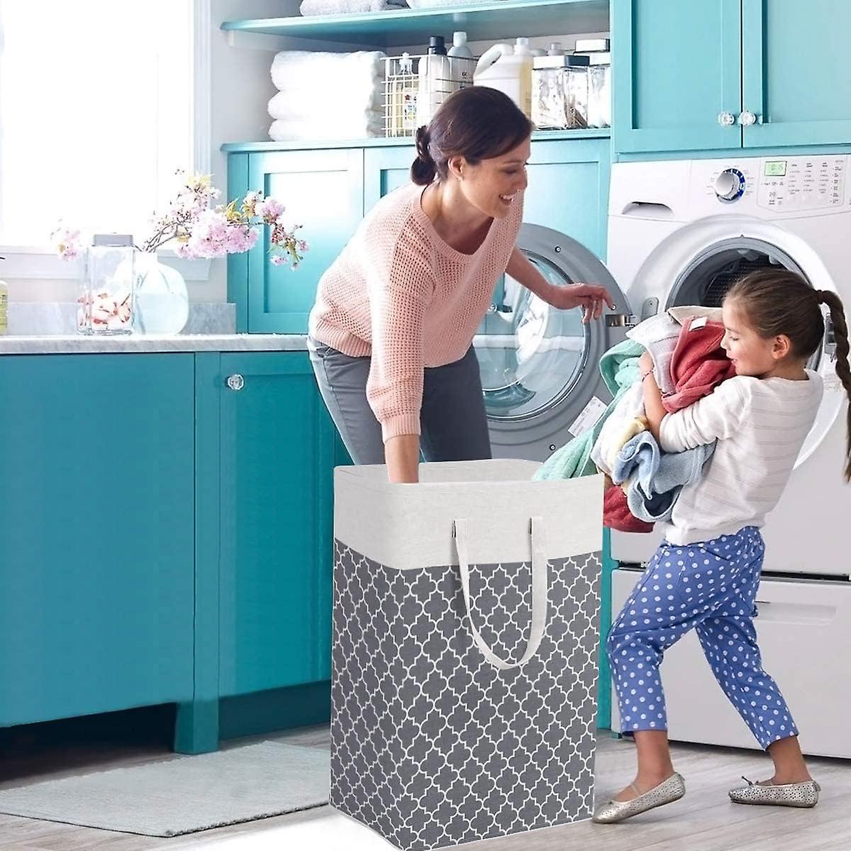 Laundry Basket Fabric Storage Bin, Foldable Drawstring Laundry Baskets ...